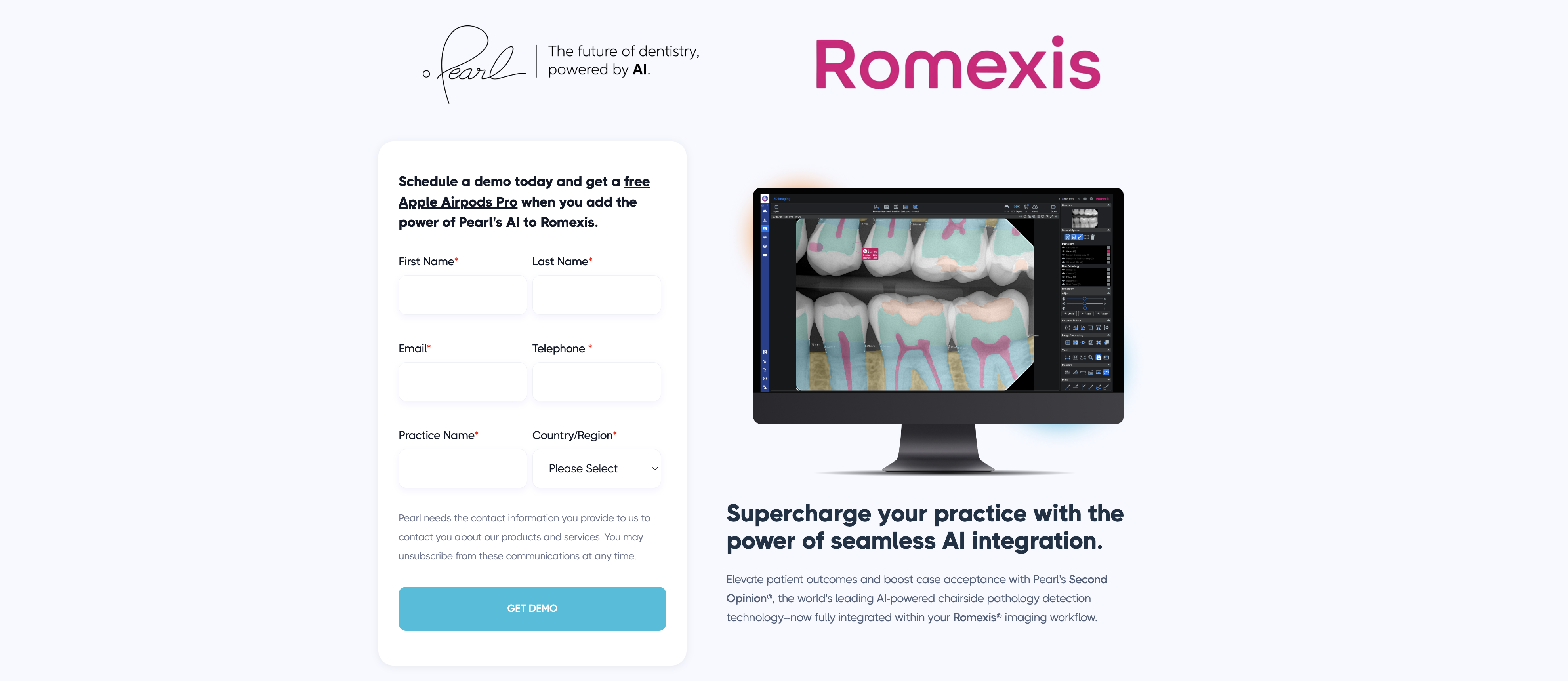 Pearl | AI for Romexis | Request a Pearl demo!